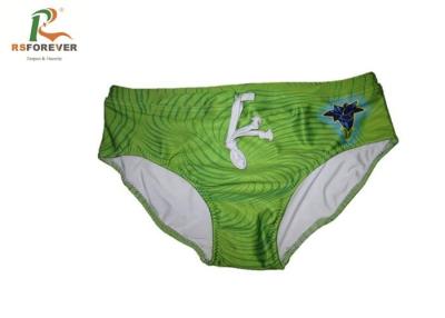 China Printed Green Mens Bikini Swimwear Lightweight Environmental Lycra 80gsm for sale