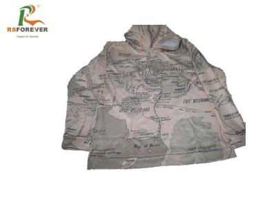China Men's Grey Camo Hooded Fleece Sweatshirt Jacket Long Sleeve 280GSM for sale
