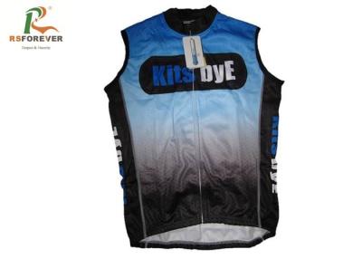 China Custom Blue Print Men's Sleeveless Cycling Jersey Tank Top for Bike Riding for sale