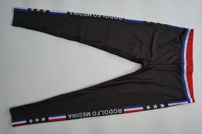 China Custom Dye Sublimated Elastic Black Thick Ladies Sports Leggings Lycra Fabric 180gsm for sale
