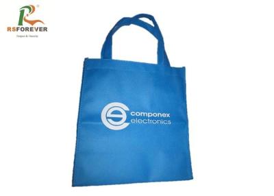 China Non Woven Printed Shopping Bags Blue Recyclable Tote 80gsm Silk Screen Printing for sale