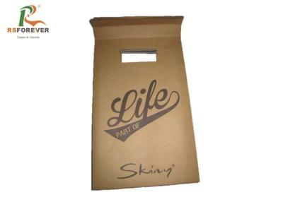 China Custom Printed Brown Kraft Paper Bags for Takeaway Food Grocery Shopping 25x15x30cm for sale