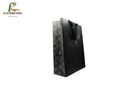China Custom Printed Luxury Paper Shopping Bags 210gsm Black with Handle for sale