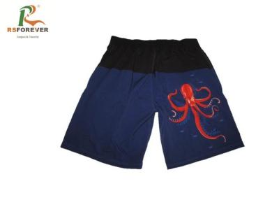 China Custom Printed Board Shorts for Men Flat Front Waist Elastic Back 100 Polyester for sale