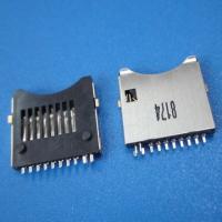 China micro pcb SD push sim card connector 8pin smt，mini sd card socket，smc card，TF Card connector for sale