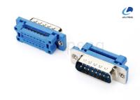 China D-SUB Connector DIDC 15pin male blue glue, two-piece riveting, inner buckle (with teeth) for sale
