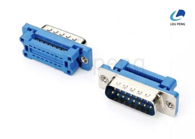 China D-SUB Connector DIDC 15pin male blue glue, two-piece riveting, inner buckle (with teeth) for sale