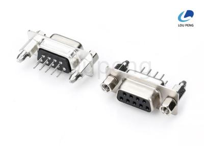 China 9pin D-SUB Connector female punch pin low side, half gold black glue, riveted copper post 6.0, locking screw for sale