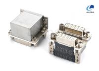 China 24+5PIN Double-deck DVI Connector female white, with shielded housing, secured with 4.8mm screws, 90 Degree for sale