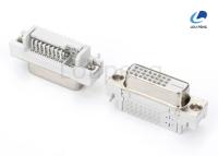 China 24+1pin 90 degree DVI connector, female, semi-gold white glue, riveted harpoon, 1.30mm positioning post, 2.30mm tail end, riveted. for sale