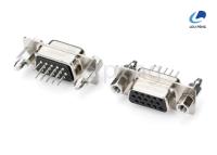 China 15pin D-SUB Connector female, 180 degree, Machine PIN, plugboard, half-gold, black Insulator, 6.0mm brass post, locking screw. for sale