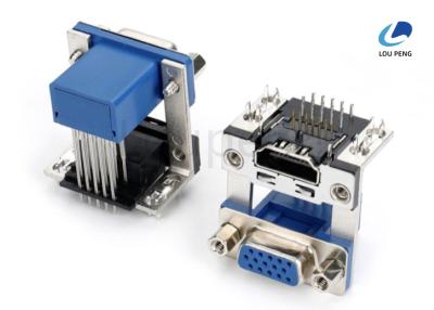 China D-SUB 15pin female + HDMI 19pin female connector,blue and black Insulator, tightened with 5.8 screws. for sale