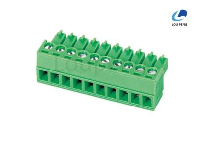 China Rated voltage 300V Terminal Blocks offering temperature range minus 40 to plus 105 degrees Celsius and rated current 8A for electrical panel wiring for sale