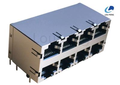 China Plastic Polycarbonate Housing RJ45 LAN Connector 8 Positions Operating Temperature Range From Minus 40 To Plus 85 Celsius for sale