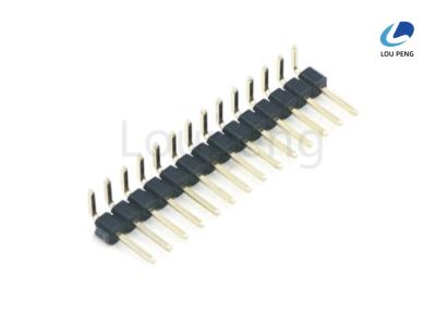 China 1.0AMP Current Rating Single Row Pin Connector with 1000M Ohms Min Insulation Resistance Electrical Connection Solution for sale