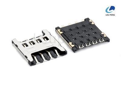 China Insulation Resistance 1000Megohms Minimum At DC 500V SIM Holder Connector Black Withstanding Voltage AC 500V Rms Durable Electrical Component for sale
