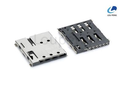 China 2.0mm Height SIM Socket Holder Connector Featuring Insulation Resistance 1000Megohms Minimum at DC 500V for Secure Data Transmission for sale