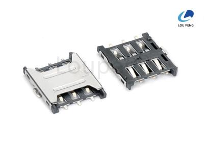 China Tablets Black SIM Holder Connector Featuring SMT Surface Mount Technology Ideal for Mobile Communication Device Assembly for sale