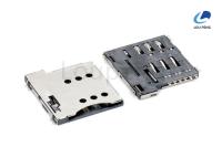 China LCP UL94V-0 Insulator Material SIM Tray Card Connector Offering Contact Resistance 100Miliohms Maximum Engineered for Signal Transmission for sale
