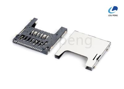 China Dielectric Withstanding Voltage AC 50OV Rms SD Card Reader Connector Built Using High Temperature Plastic UL 94V-0 Housing for Data Transfer for sale