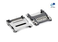 China Phosphor Bronze Contact Material Micro SD Holder Connector Stainless Steel Shell 0.20mm Thickness SD Card Slot Connector Type for sale