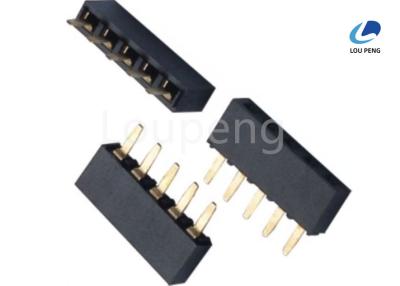China Vertical Female Header Connector Gold Plated Single Row Brass Contact Material Durable Connector for Electronic Devices for sale
