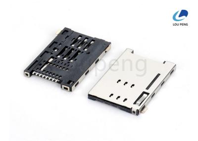 China Pitch 0.7mm Mobile SIM Slot Connector Offering 100Miliohms Maximum Contact Resistance Choice for Mobile Communication Devices for sale