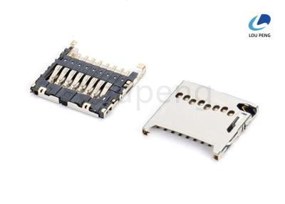 China Phosphor Bronze Contact Material SD Holder Connector Providing 30-50N Card Insertion Force and 10 Mating Cycles Ensuring Electrical Contact for sale
