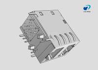 China RJ45 Connectors, RJ45 with Integrated Magnetics, Multiple Ports, Port Matrix Configuration 2 x 1, RJ Type Jacks & Plugs for sale