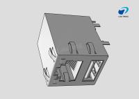 China RJ45 network port, 8P8C type, twin design, without indicator light for sale