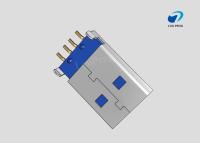 China 3.0 USB connector 4PIN AF SMT  BLUE BOTH SIDES FIXED PIN IS STRAIGHT FOOT Gold-Plated for sale