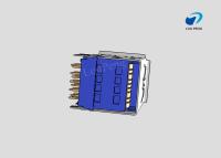 China USB 3.0MM A TYPE 18PIN FEMALE.RIGHT ANGLE DOUBLE DECK Gold-Plated BLUE for sale