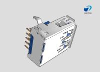 China USB 3.0MM A TYPE 9PIN FEMALE 90 ° RIGHT ANGLE Gold-Plated BLUE for sale