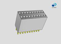 China FEMALE HEADER 1.0MM PITCH 2x10PIN DOUBLE ROW 180° DIP BLACK Gold-Plated for sale