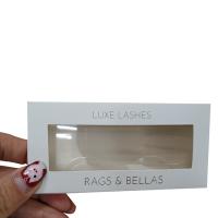 China Custom Logo Standard Size Cosmetic Paper Bags Square PVC Window Eyelash Boxes for sale