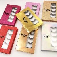 China 350g Logo Printed Paper Lash Boxes Custom Marble Glitter Eyelash Packaging for sale