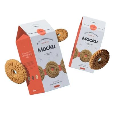 China Offset Printed Biscuit Folding Paperboard Boxes ISO9001 Kraft Macaroni Salad Box for sale