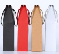 China UV Coating 2 Ply Wine Bottle Paper Bags With Cut Out Windows wine bottle drawstring fabric bag packaging for sale