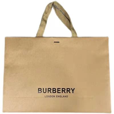 China 200pcs To 500pcs Gold Stamping Clothing Paper Bags Ribbon Handles Kraft Shopping Bags for sale