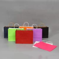 China Gravure 250gsm Craft Shopping Paper Bag White Brown Kraft Bags With Handles for sale