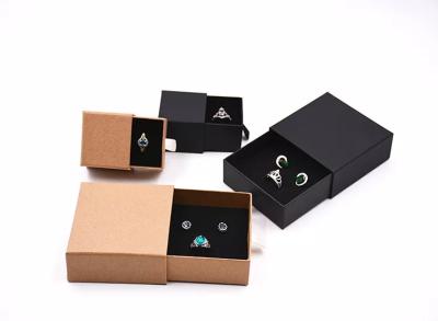 China ISO9001 120gsm Black Matt Kraft Paper Drawer Box With Handles for sale