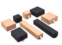 China ISO9001 120gsm Black Matt Kraft Paper Drawer Box With Handles for sale