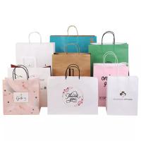 China Custom Logo 170gsm Recycled Take Away Paper Bag Packaging For Clothes for sale