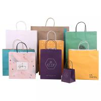 China Custom Logo 170gsm Recycled Take Away Paper Bag Packaging For Clothes for sale