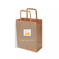 China Custom Logo 170gsm Recycled Take Away Paper Bag Packaging For Clothes for sale