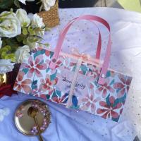 China Ribbon Bow Floral Kraft Paper Shopping Bag Clothes Footwear Packaging Box for sale