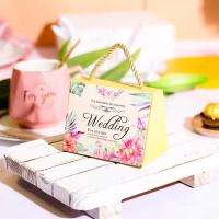 China 200gsm Mini Wedding Paper Gift Bag Glossy Lamination Bridesmaid Paper Bag for sale