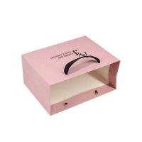 China Glossy Lamination Shoes Clothing Paper Bags 250gam Coated Pink Kraft Bags for sale