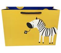 China FSC ISO9001 Yellow Clothing Paper Bags Zebra Print Duplex Board Paper Bag for sale