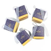China 128gsm To 350gsm Wedding Favor Cake Box Bridal Shower Gift Boxes With Silk for sale